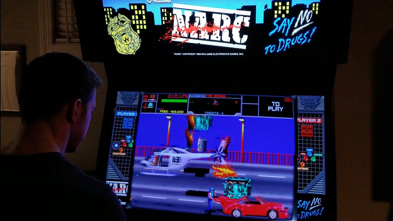 NARC Arcade Cabinet MAME Playthrough w/ Hypermarquee - YouTube