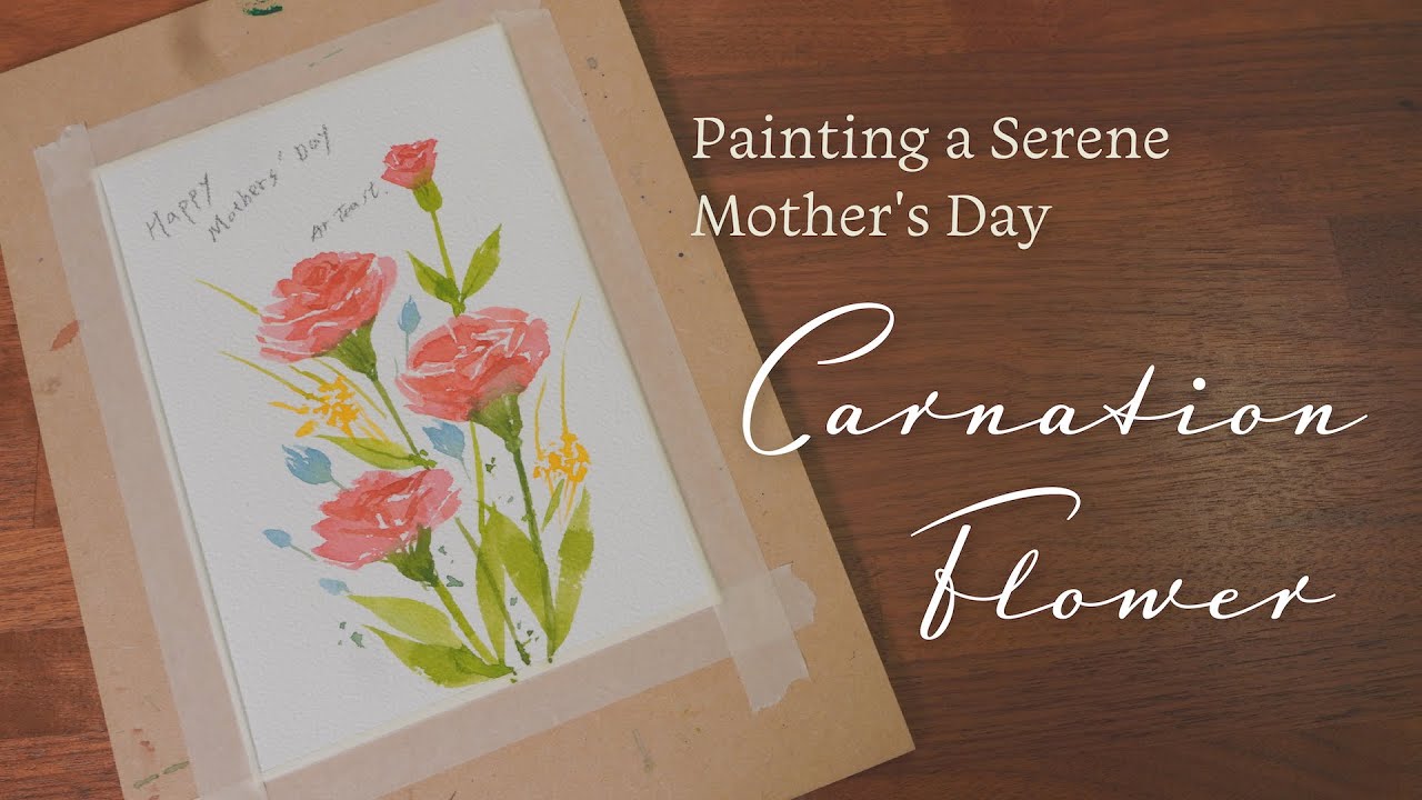 Painting a Serene Mother's Day Carnation Flower 🌹| Soothing Watercolor ...