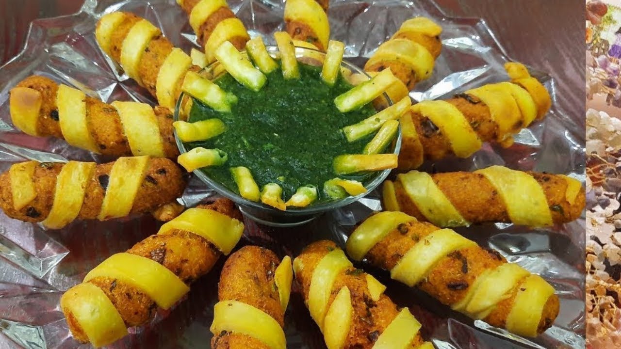 Potato Curl Rolls - Veg Cutlet - Aloo Roll - Aloo Strips Roll - Easy ...