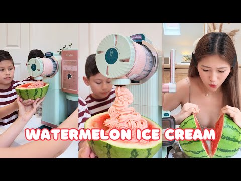 Fresh watermelon ice cream naman ang request ng twins! 🍉