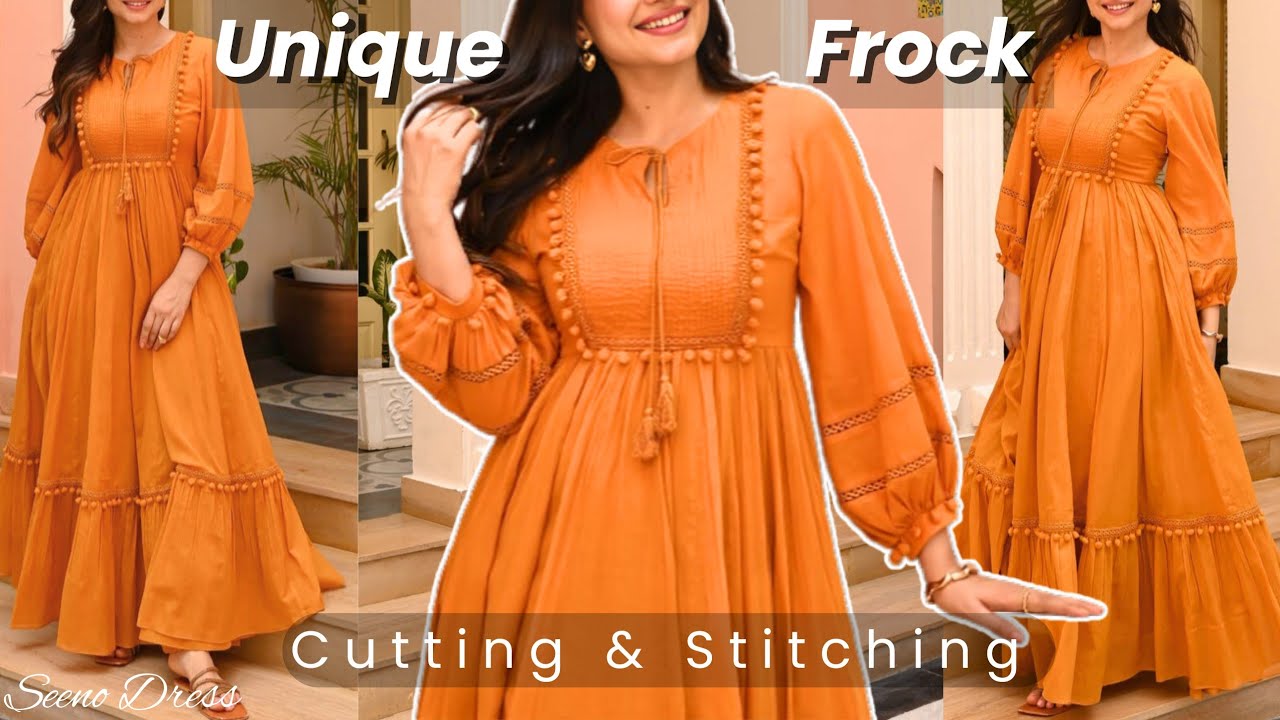 Stylish Umbrella Frock 😱 Design Cutting And Stitching | Long Frock ...