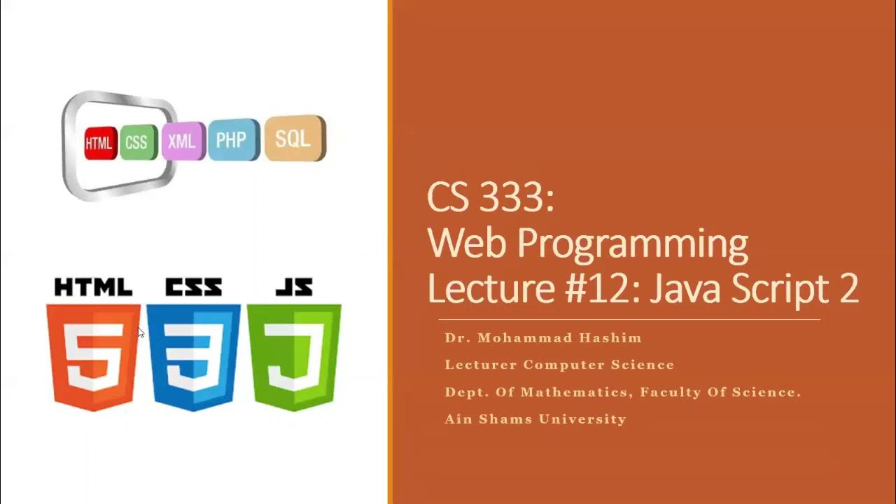 COMP 206 - Lecture 3 - JavaScript2 - YouTube