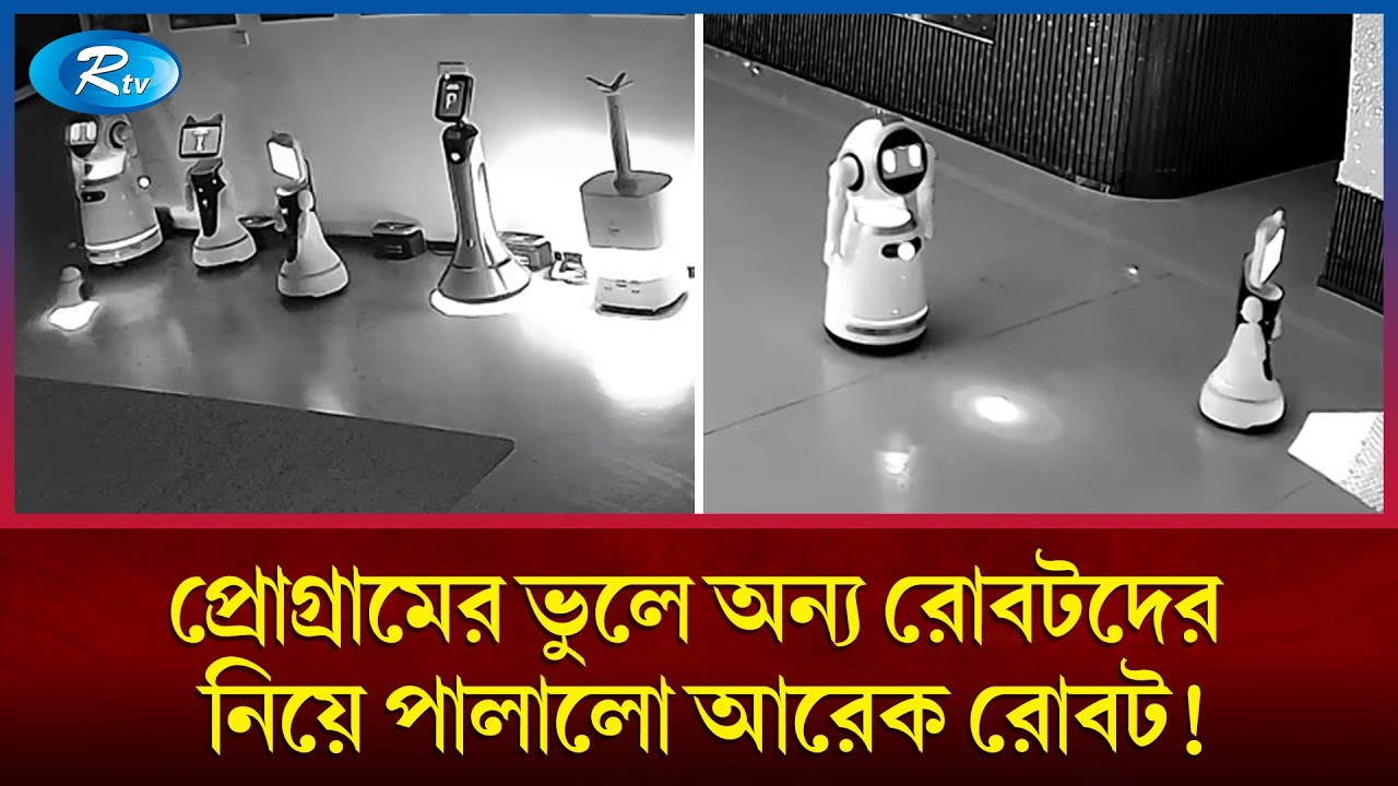 দুষ্টুমিতে মাস্টারমাইন্ড! শো-রুম থেকে অন্যদের নিয়ে পালালো ছোট্ট রোবট ...