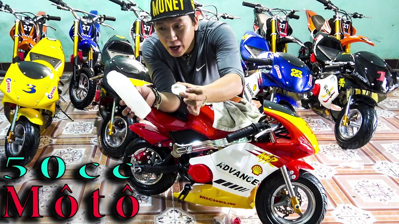 Moto mini 50cc | Shop xe mô tô Z1000 | xe ruồi cào cào 2 thì trẻ em - YouTube