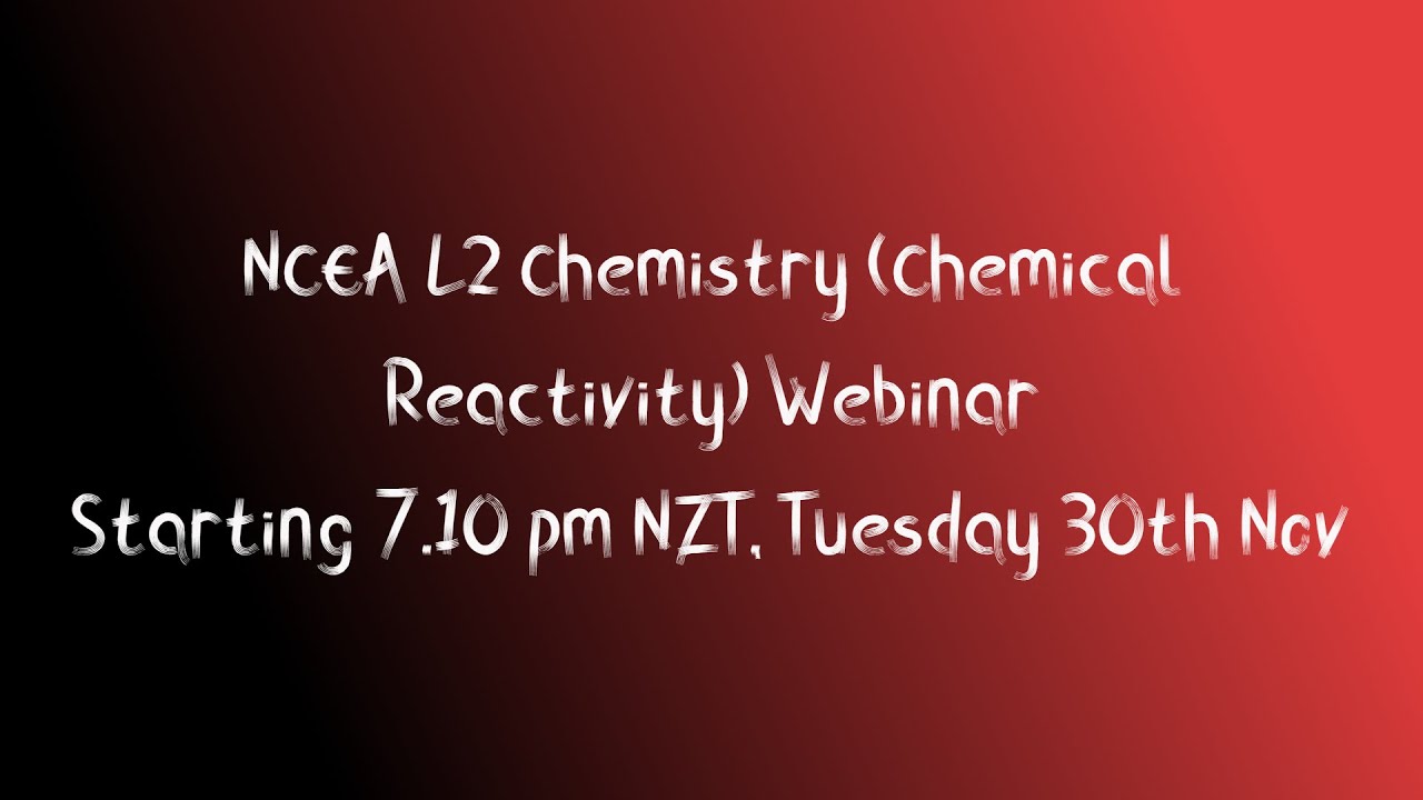NCEA Level 2 Chemistry: Chemical Reactivity AS 91166 - YouTube