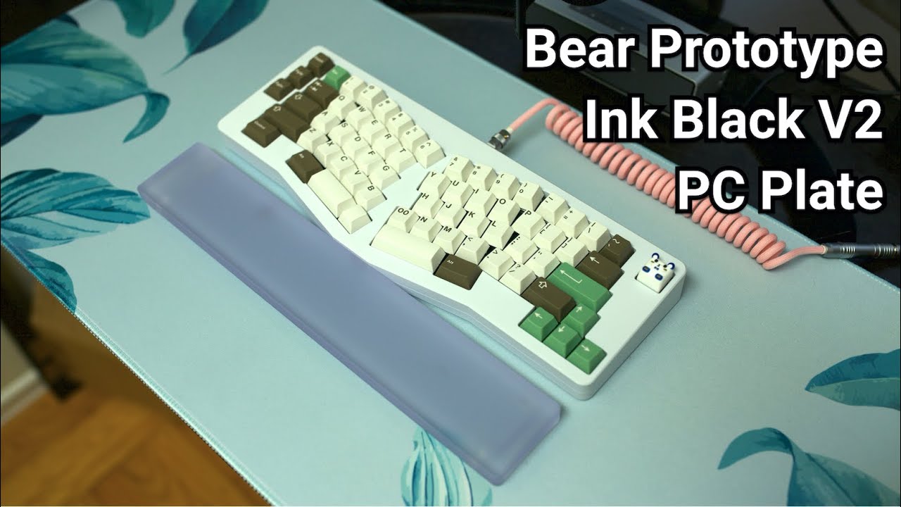 Bear 65% Ergo Prototype w/ Ink Black V2 on PC plate Typing Sound - YouTube