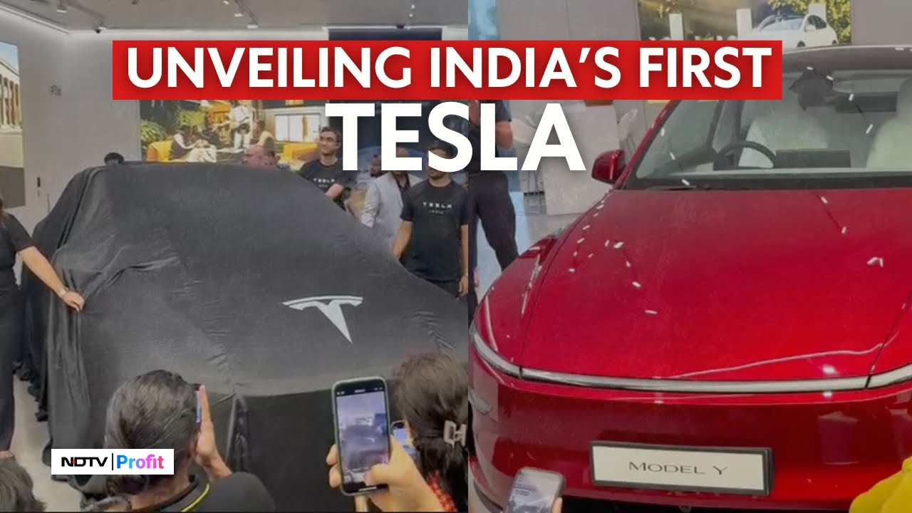 Watch: The Unveiling Of The First Tesla Car In India | Tesla Model Y ...