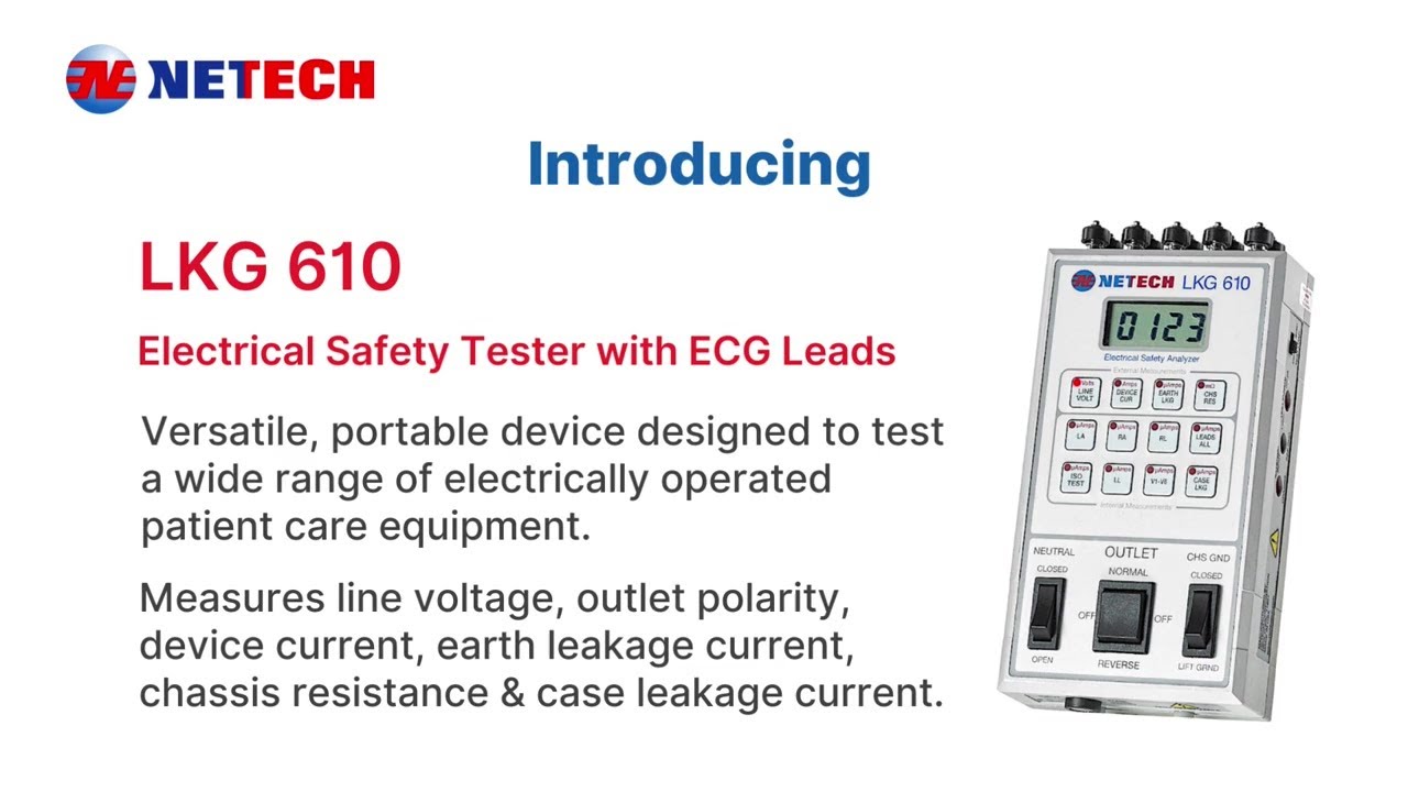 Electrical Safety Analyzer - Netech Biomedical's - LKG 610 - YouTube