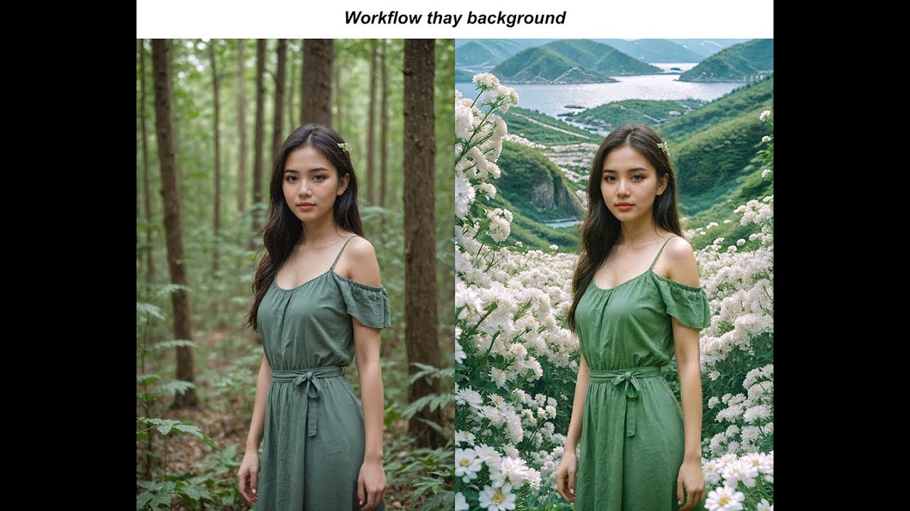 Workflow thay background từ pháp sư tung của. - YouTube