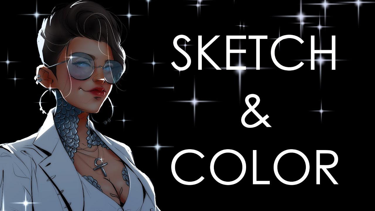 How to sketch and color a character .. Time Lapse process with ...