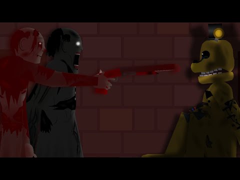 Golden Freddy VS Nightmare Granny & Nightmare Grandpa(Sticknodes Animation)