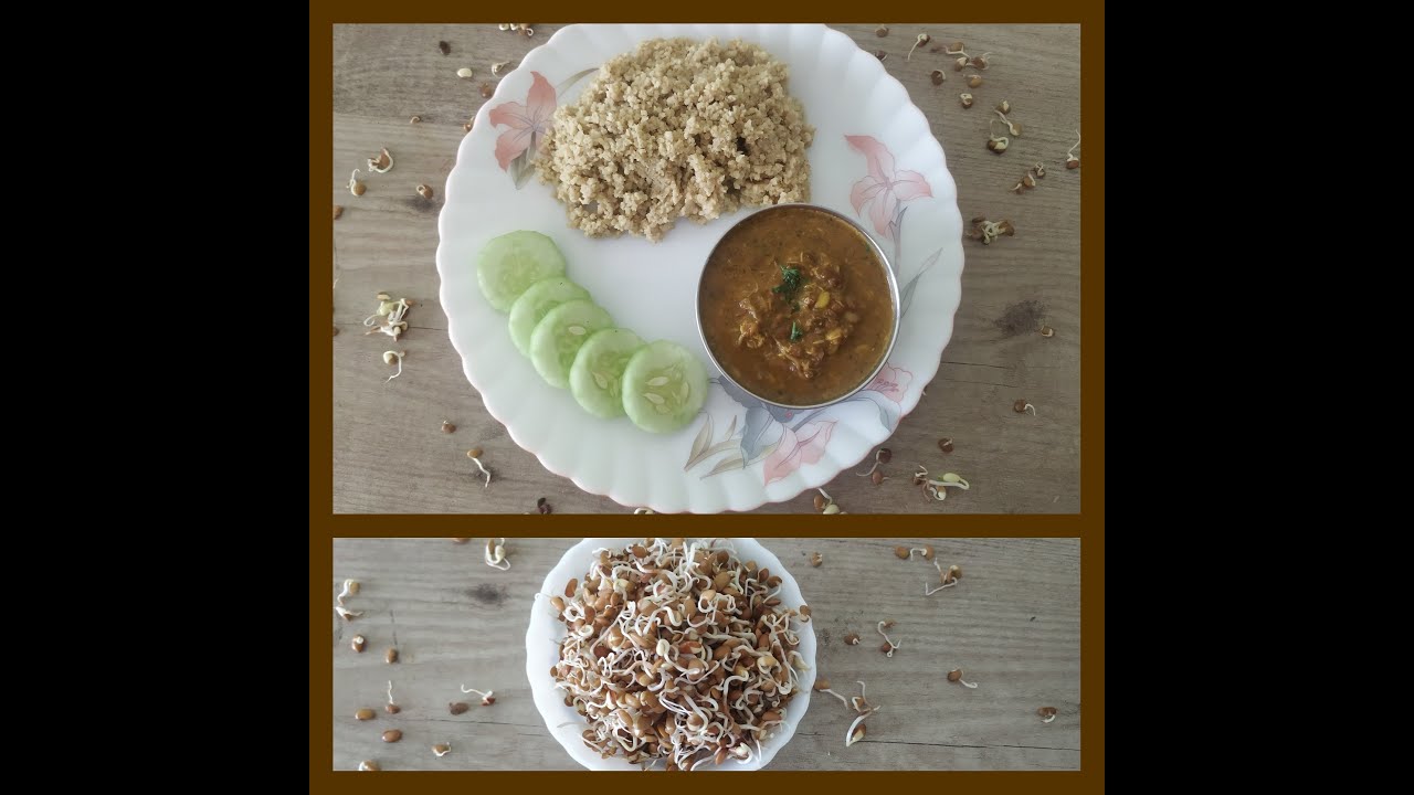 Foxtail millet rice & Sprouted Horsegram curry/ navane anna, huruli ...
