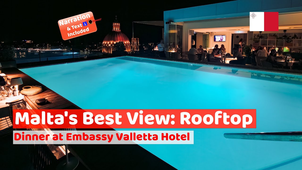 Best Valletta Malta Rooftop Dinner View - YouTube