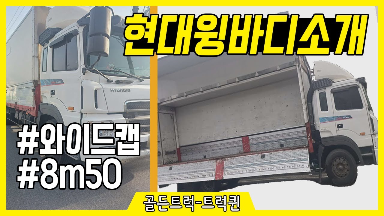 운행 중 현대 중고윙바디 와이드캡 윙길이 8m50 골든트럭 트럭 각종 탑차 화물차 특장차 화물차가격 화물차시세
