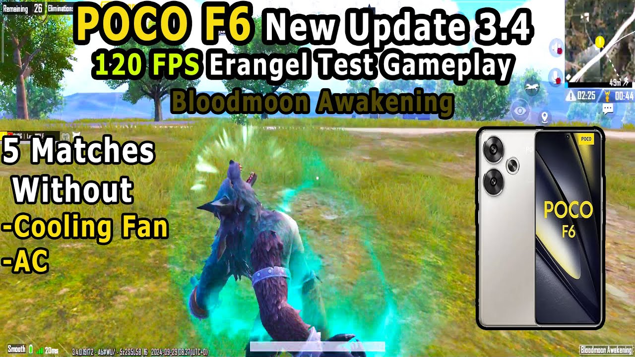 POCO F6 PUBG Mobile New Update 3.4 Bloodmoon Awakening 120 Fps Erangel Gameplay Without CF FPS ...