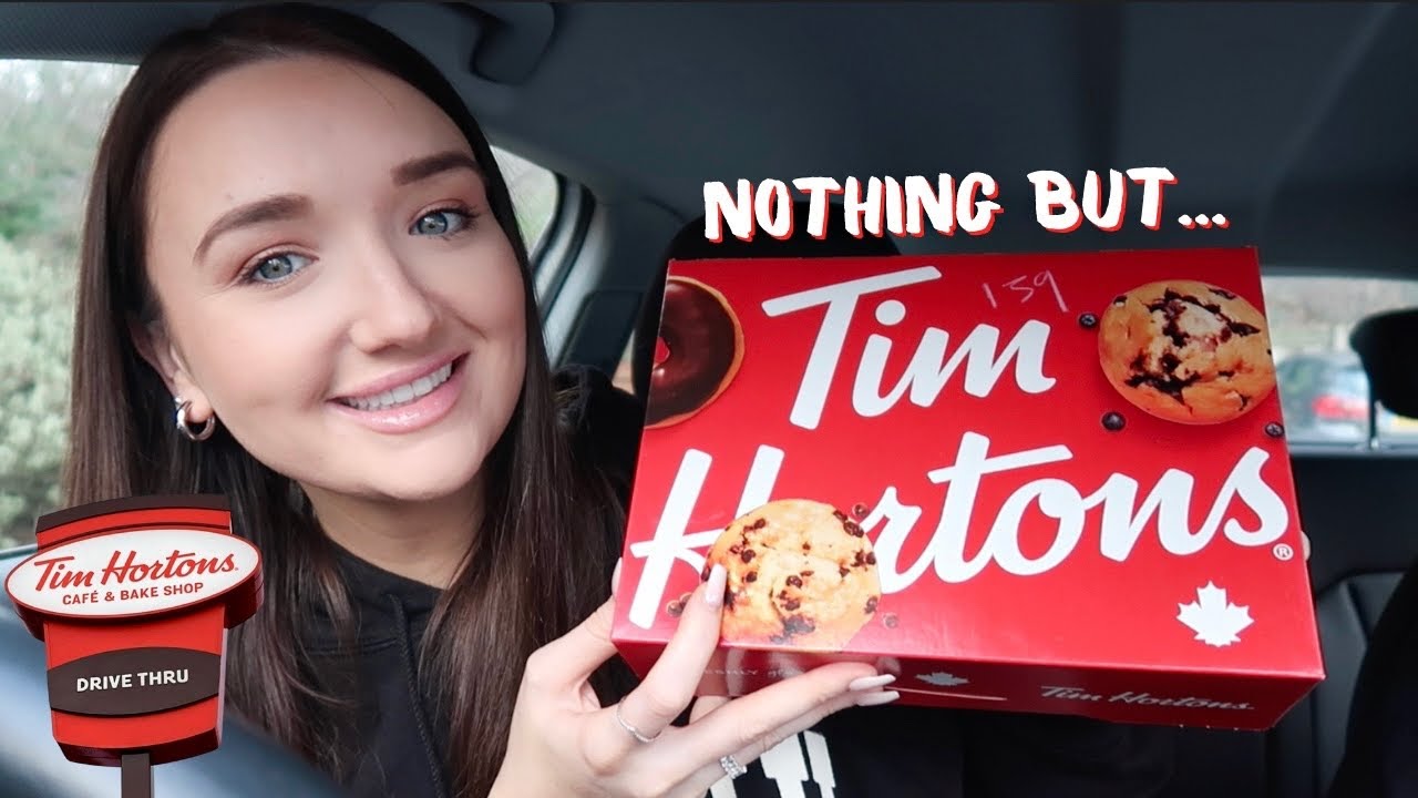 24 HOURS EATING NOTHING BUT FOOD FROM TIM HORTONS - YouTube