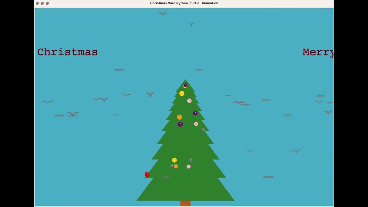 Animated Christmas Card using Python's `turtle` module - YouTube