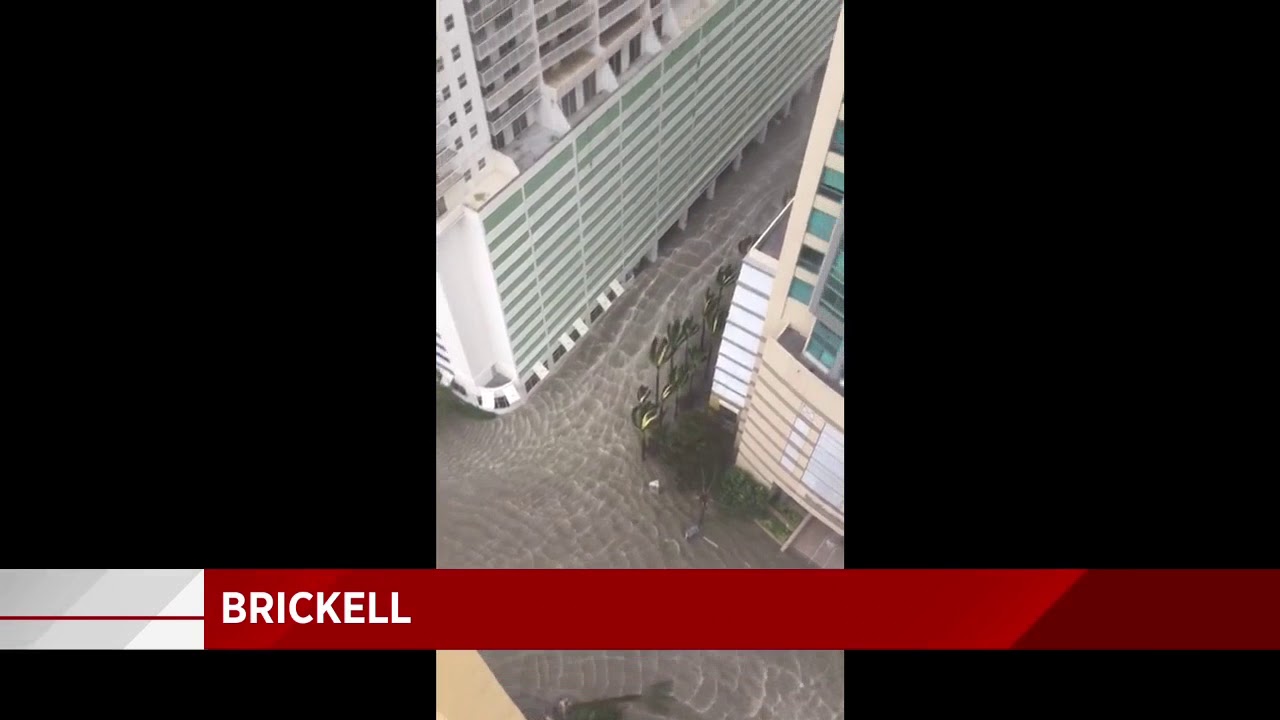 Hurricane Irma's storm surge floods Miami's Brickell neighborhood - YouTube