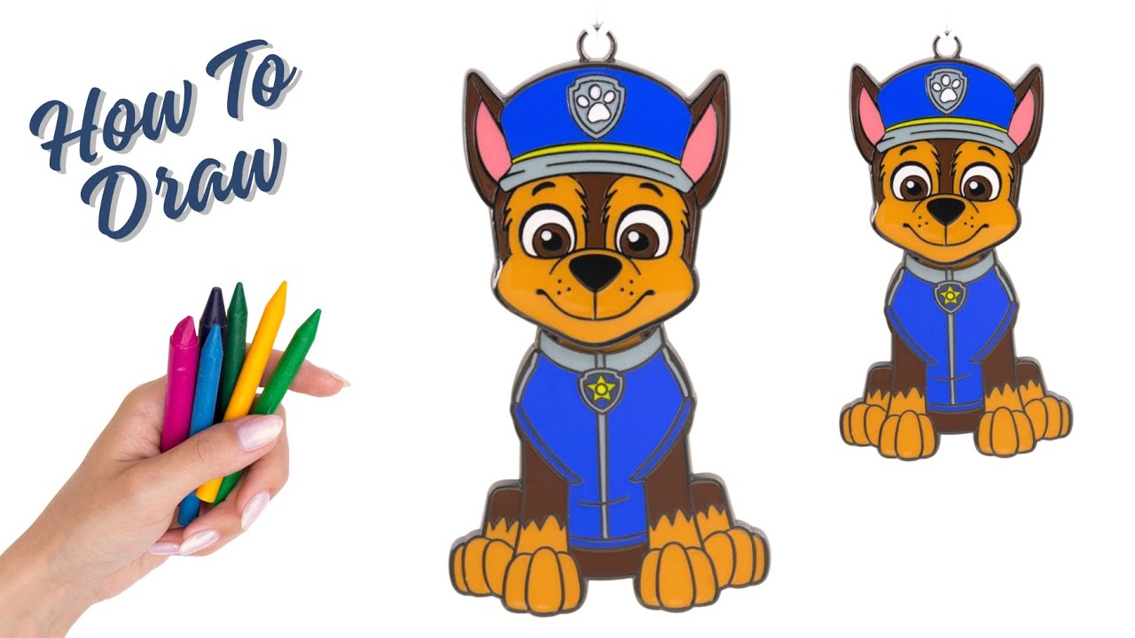 How to draw Chase - Paw Patrol || Easy drawing for kids - YouTube