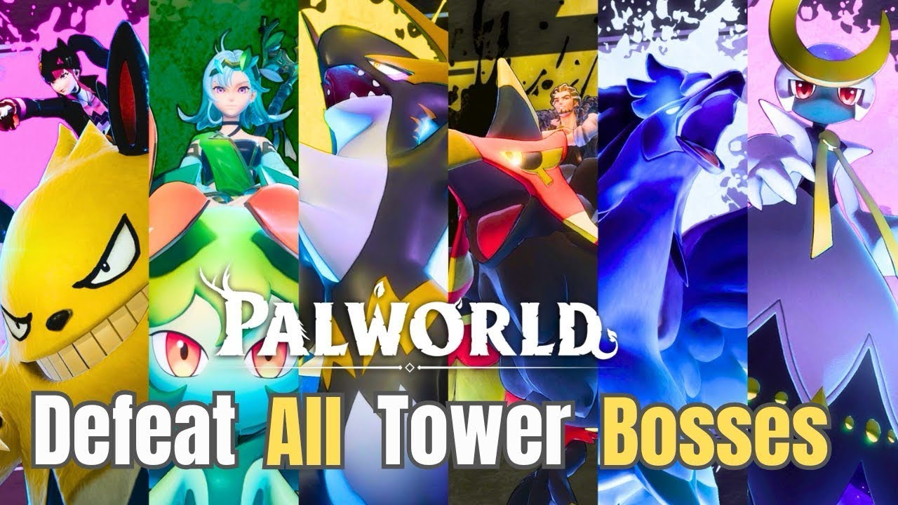 Palworld Defeat ALL TOWER BOSSES WITH OZERK THE GOD OF LIGHTING 😈💀☠️ ...
