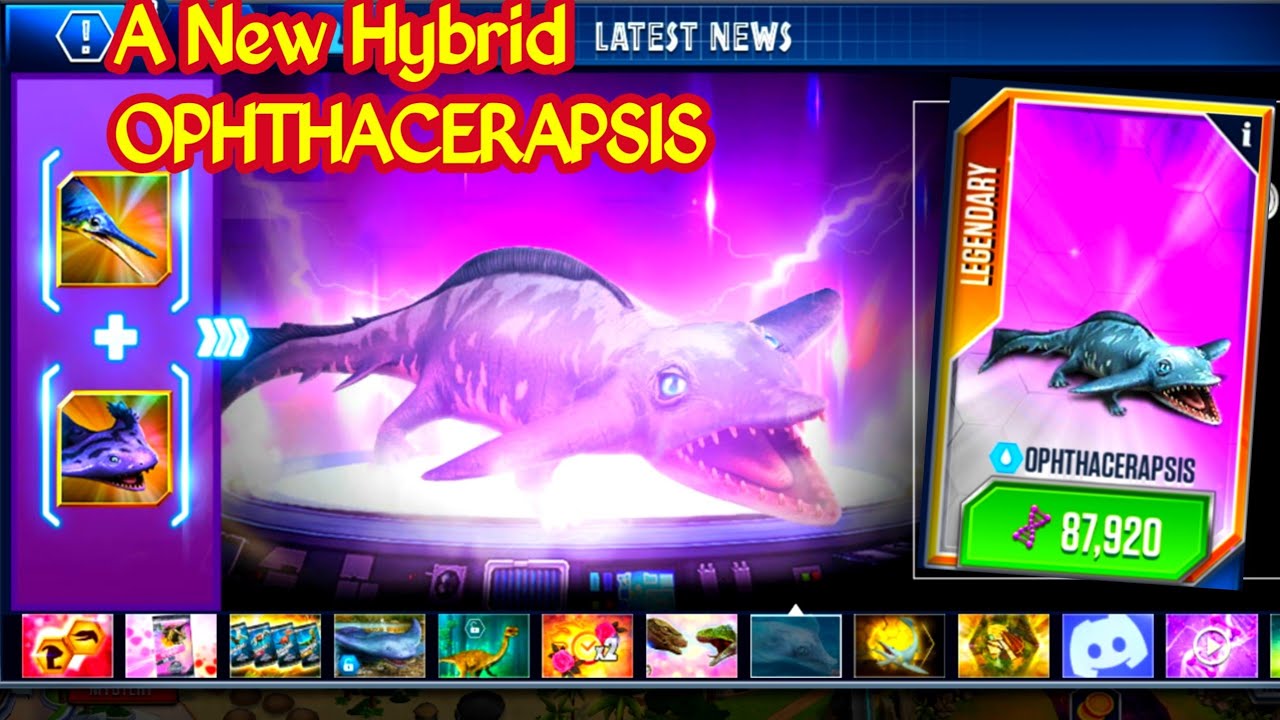 NEW HYBRID UNLOCKED !!! OPHTHACERAPSIS | JURASSIC WORLD THE GAME - YouTube
