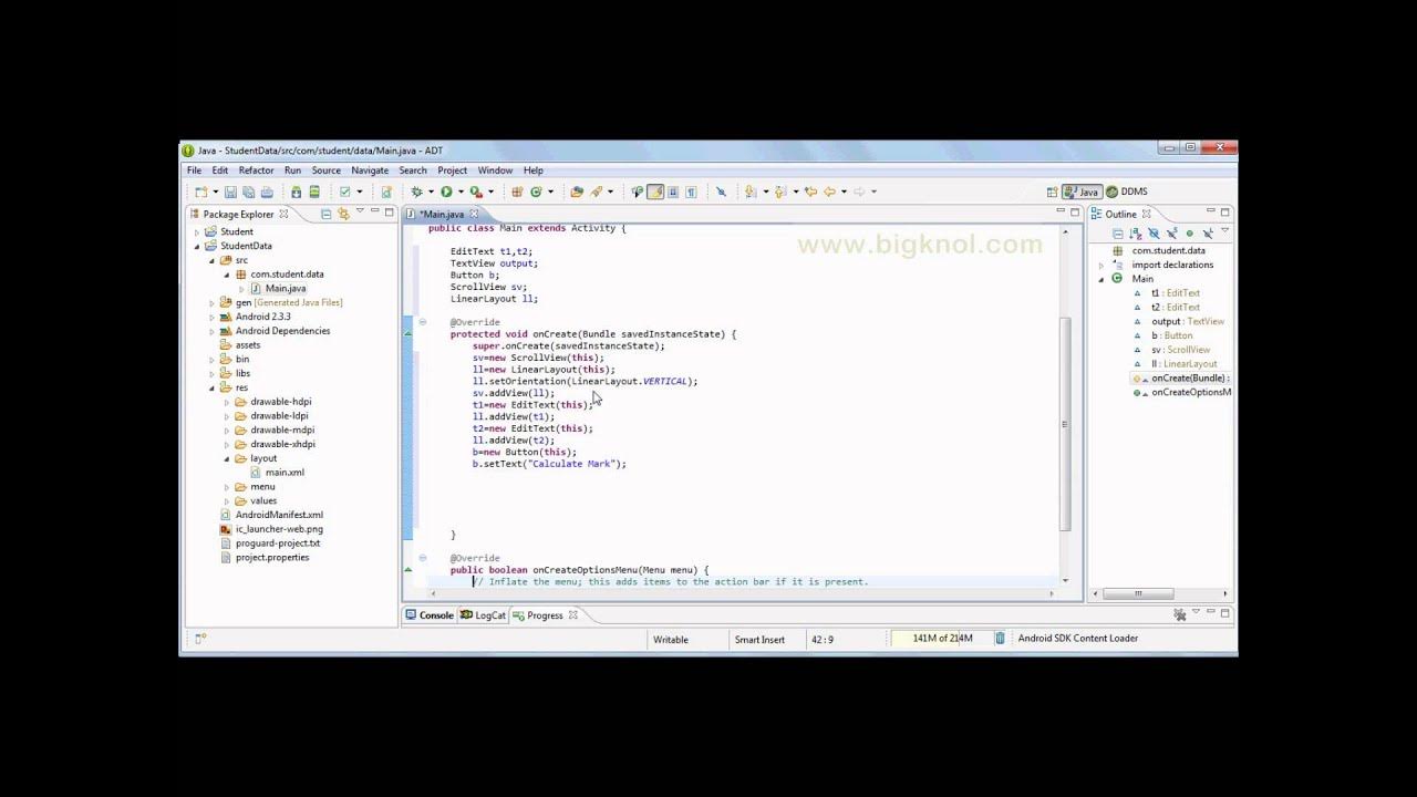 Android Tutorial1 Android Pure Java Programming without XML - YouTube