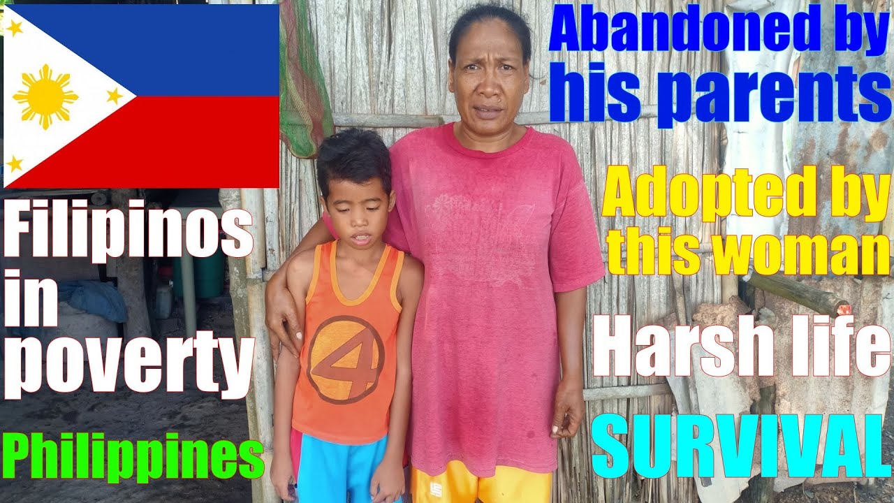 Giving Help to a Filipino Child Who Was Abandoned by His Parents. Poor ...