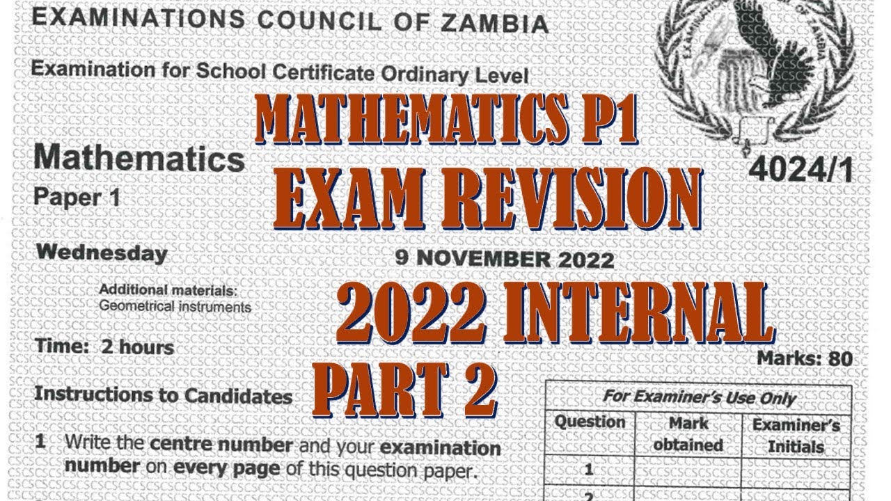 2022 MATHEMATICS PAPER 1 Part 2 - YouTube