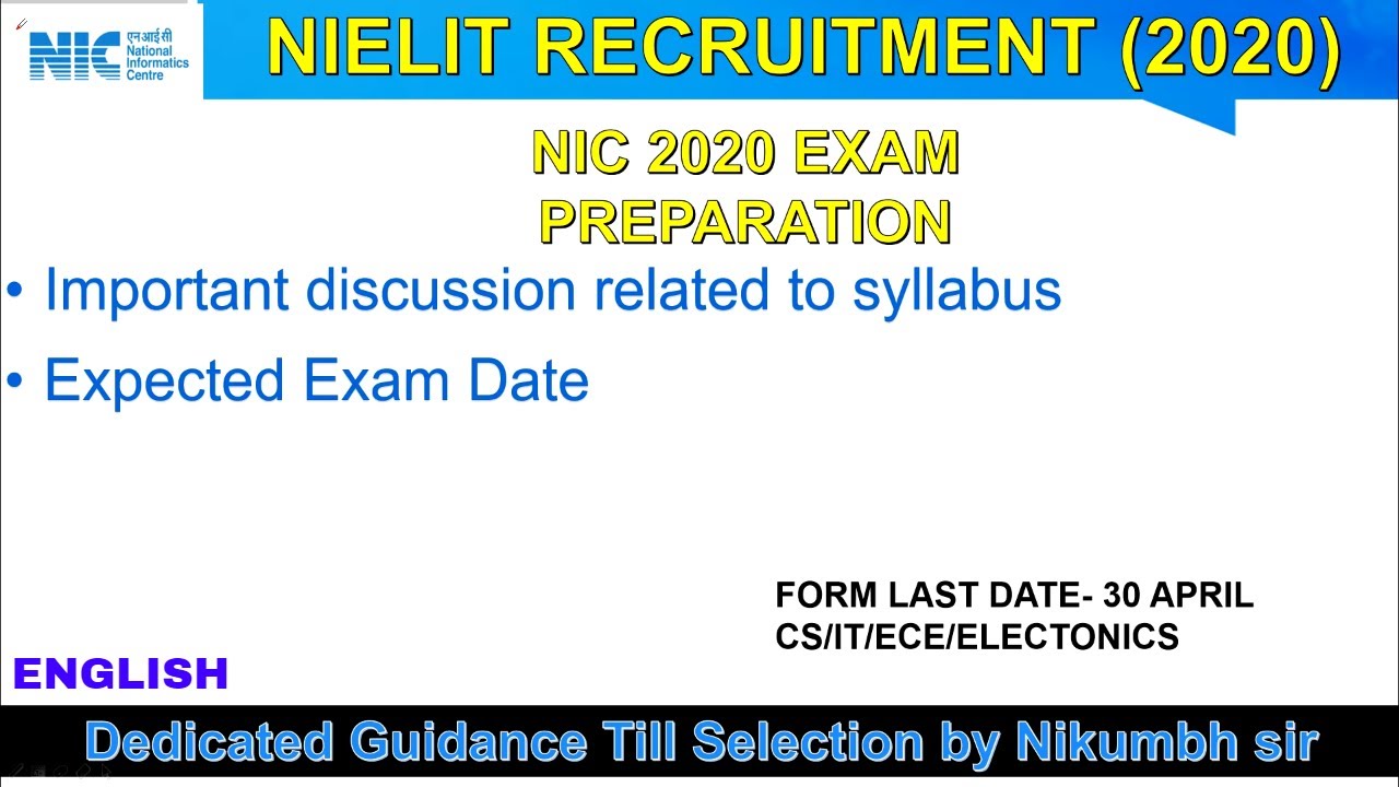 NIC EXAM PREPARATION (2020) - YouTube