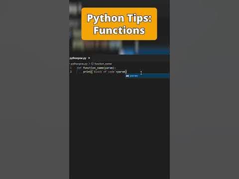 Python Tips: Functions (full vid in desc) #python #pythontutorial - YouTube