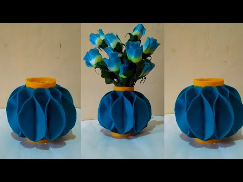 Vas bunga dari botol plastik bekas dan kain flanel | plastic bottle ...