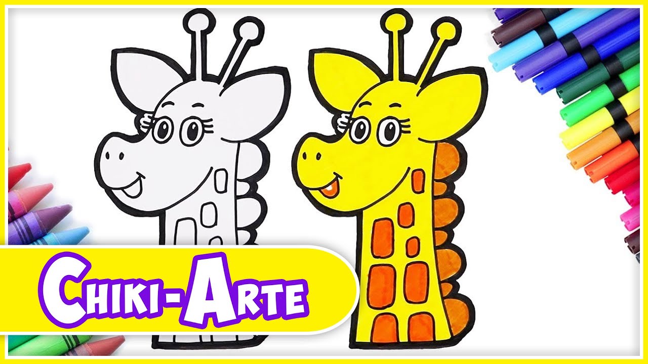 Cómo dibujar y Colorear una JIRAFA | Chiki-Arte Aprende a Dibujar - YouTube
