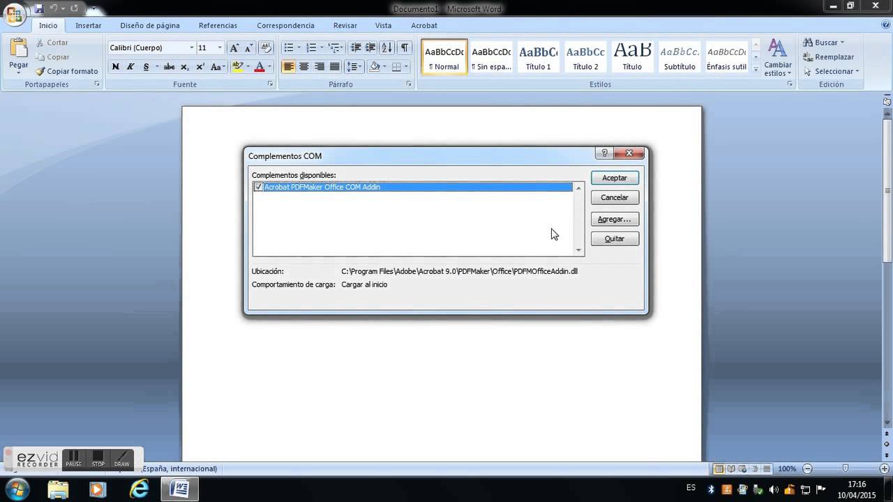 Demo: Comprobar estado del complemento PDFMaker en Office-MSWord - YouTube