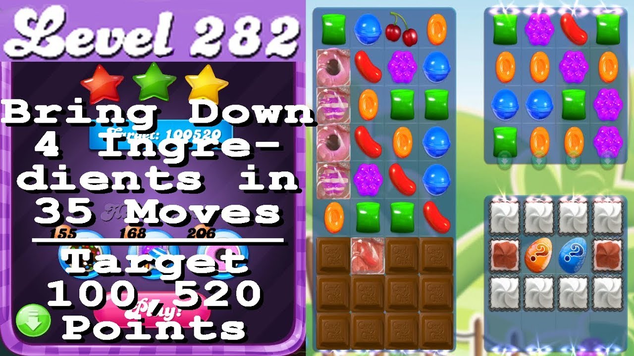 Candy Crush Saga Level 282 Hard Level - No Boosters - YouTube