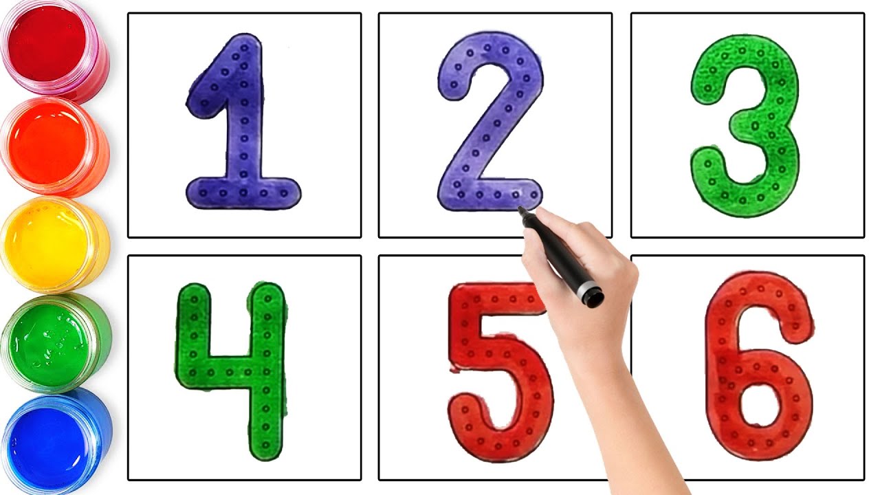 Counting Numbers | write and read numbers | 123 learning for kids | 1-6 ...