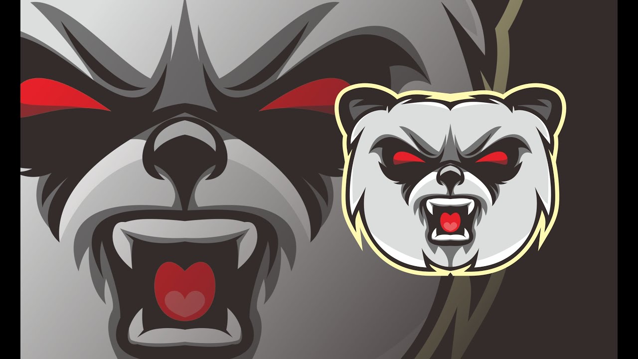 drawing panda e sport logo using corel draw x7 - YouTube