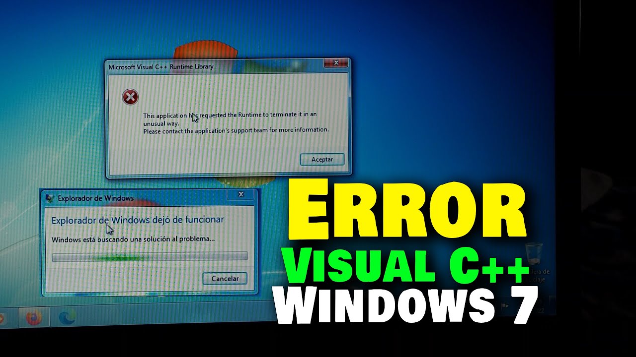 ERROR Microsoft Visual C++ en Windows 7 | Windows Fácil - YouTube
