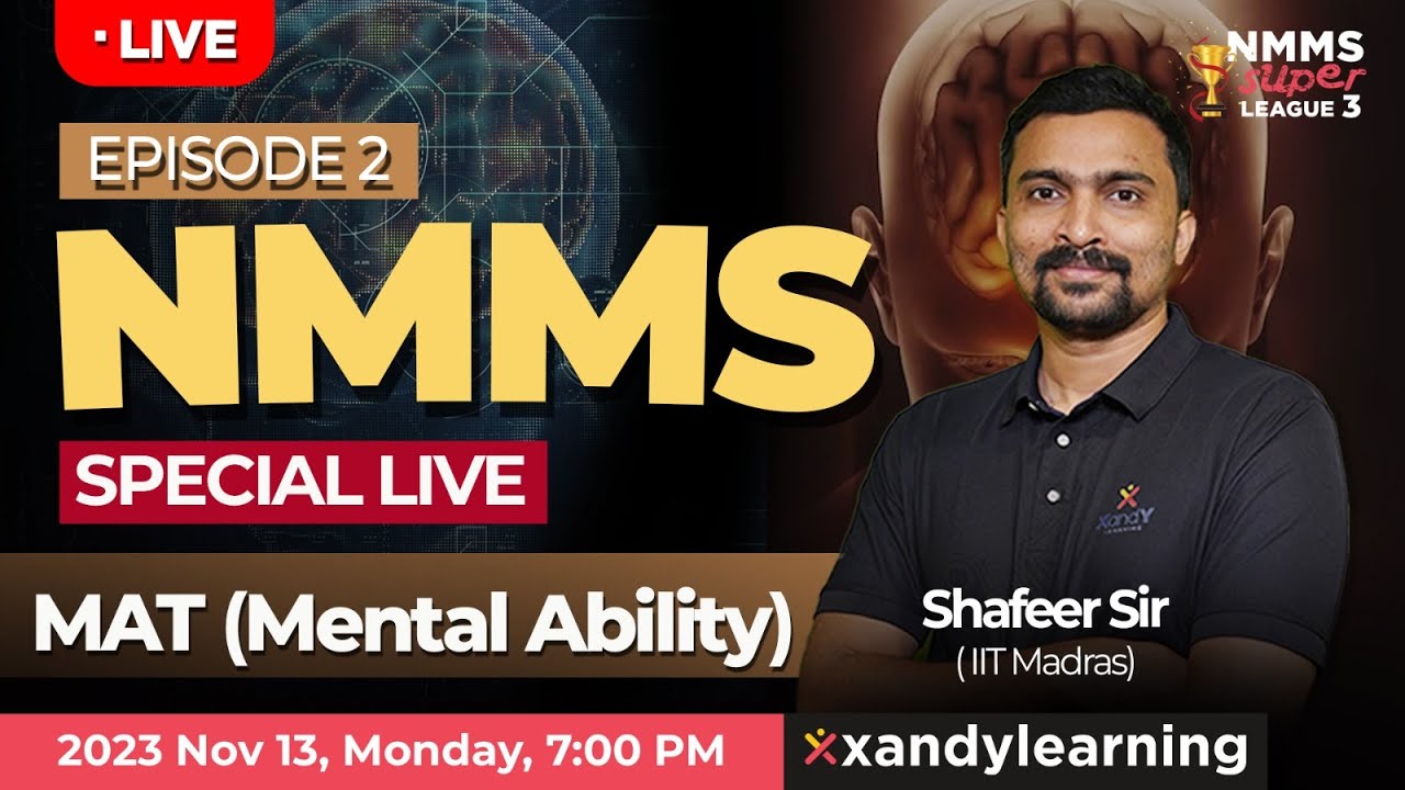📗 NMMS Special Live | MAT | Mental Ability | Ep 02 | Shafeer Sir #nmms #mentalability - YouTube