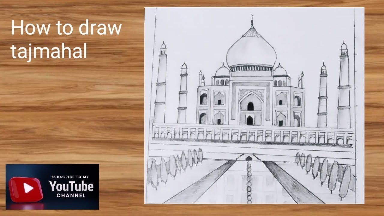 How to draw tajmahal | tajmahal kaise banaye | how to draw tajmahal ...