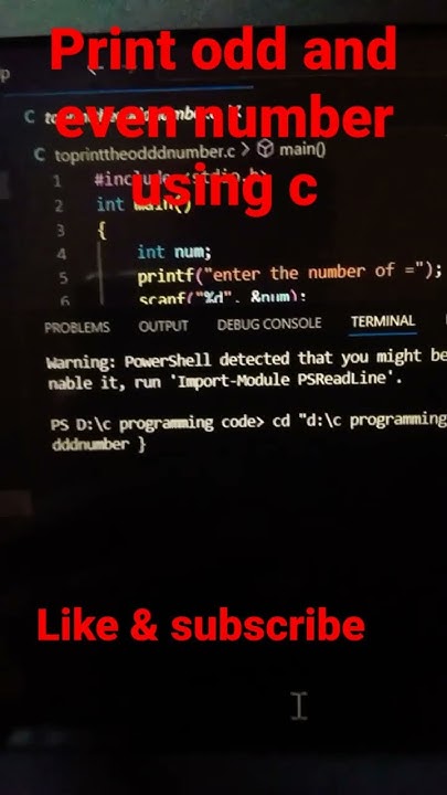 odd and even number using c programming😍😍💻 #shorts #short #coding #codinglife #codingchallenge ...