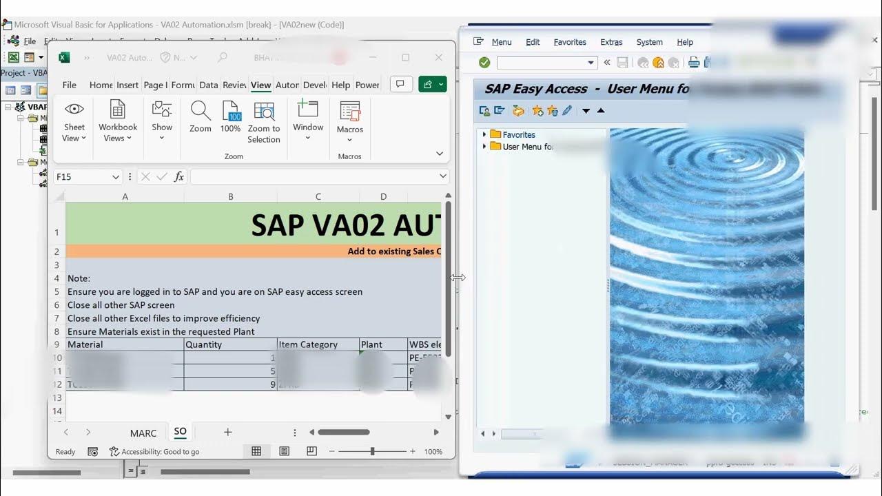 SAP GUI Scripting - Automate VA01/VA02 (Add to existing Sales order) With VBA and SAP GUI ...