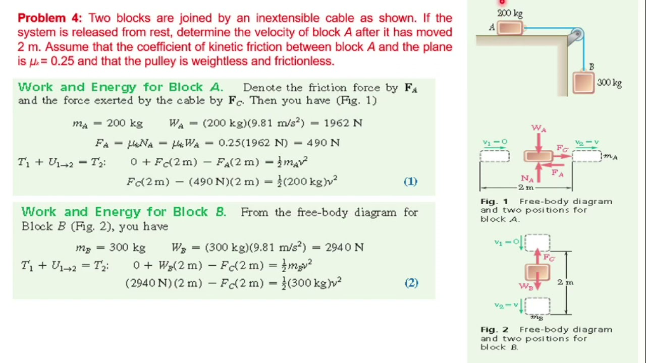 Engg. Mech.//Applied Dynamics// Work and Energy// problem 4 - YouTube