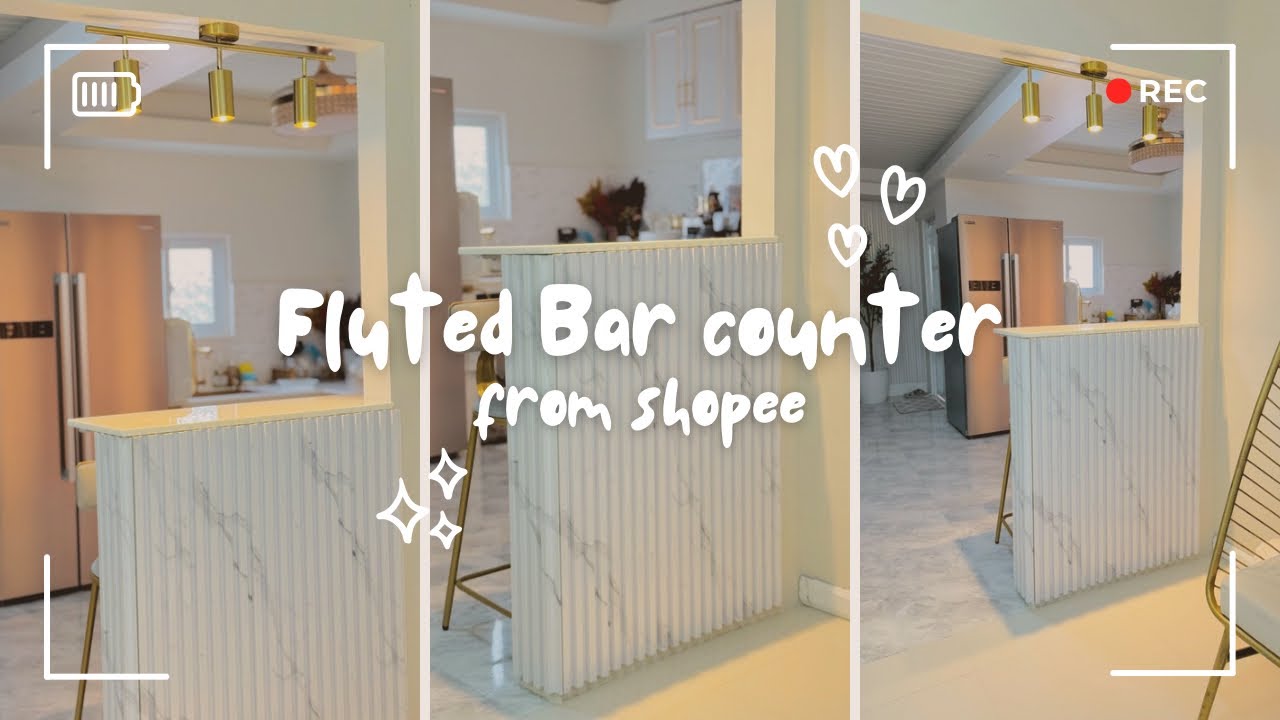 Bar counter design for small house | Fluted panels from shopee🛒 - YouTube