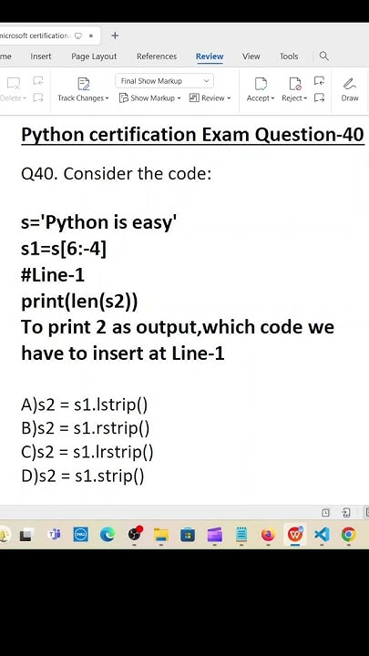 Python certification exam Question-40 #shortsfeed #coding #shorts #python #shortvideo # ...