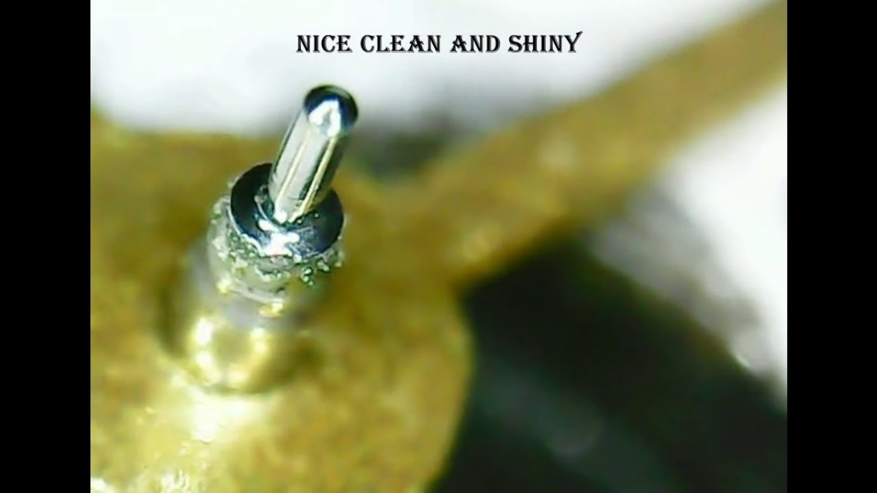 Pivot cleaning/polishing using soft rubber fine grain EVE pin polisher ...