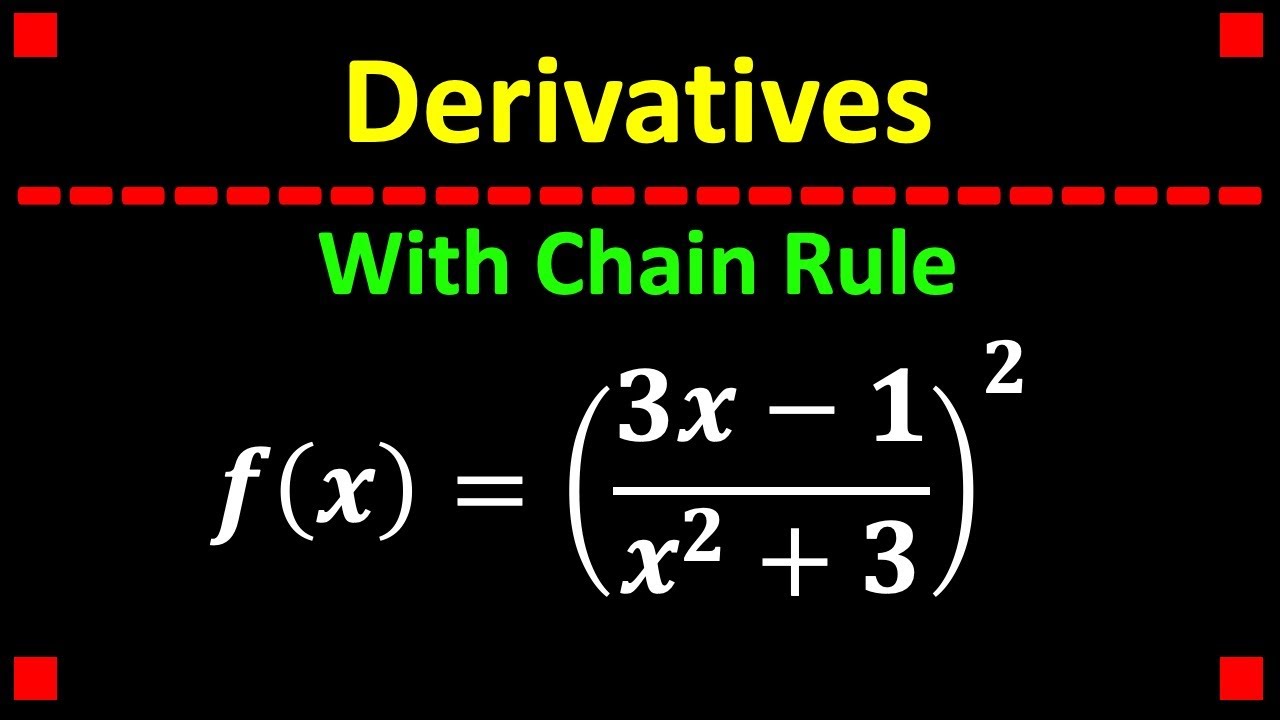 Finding the Derivative with Chain Rule Calculus 1 - YouTube
