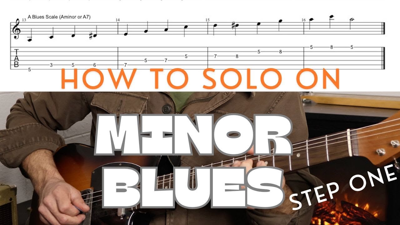 MINOR BLUES soloing basics and BACKING TRACK - A MINOR - BLUES SCALE ...