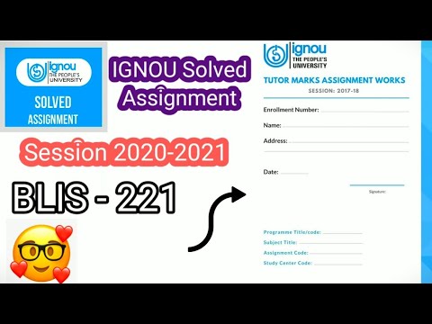 IGNOU | BLIS-221 (Library and Information Science) | Solved Assignment ...
