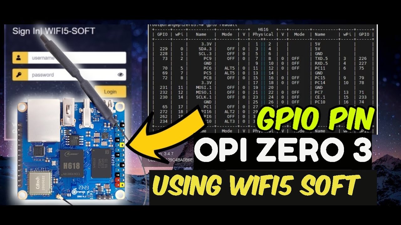 GPIO PIN SETTINGS in WIFI5SOFT for OPI ZERO 3 USERS with UCB MINI V4 ...