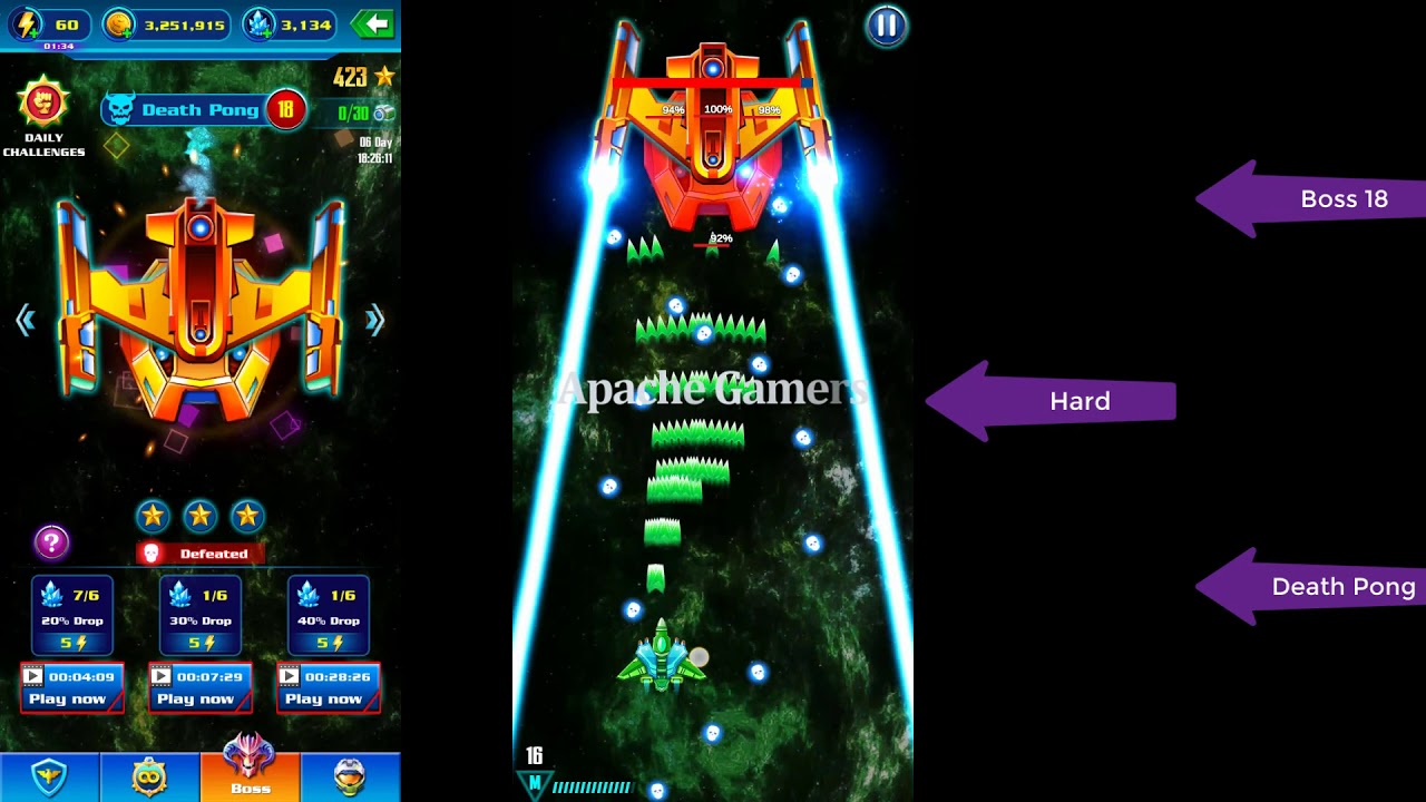 Boss 18 Death Pong GALAXY ATTACK: ALIEN SHOOTER | Easy I Medum I Hard ...